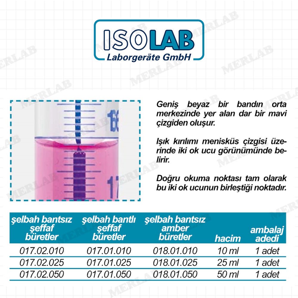 Isolab Düz Büret Class AS Grup Sertifikalı ISOLAB / e-merlab
